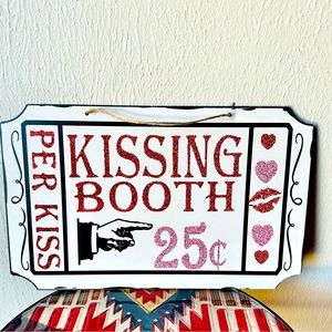 Holiday | Vintage Looking Kissing Booth Sign | Poshmark